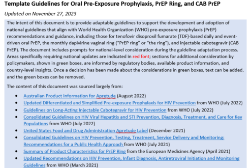 Daily Oral PrEP, Event-Driven PrEP, PrEP Ring, and CAB PrEP Template ...
