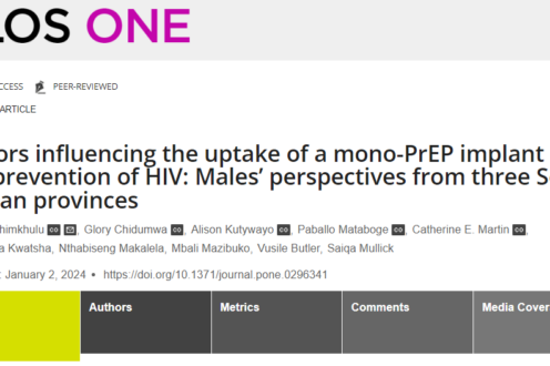 Factors Influencing the Uptake of a Mono-PrEP Implant for the ...